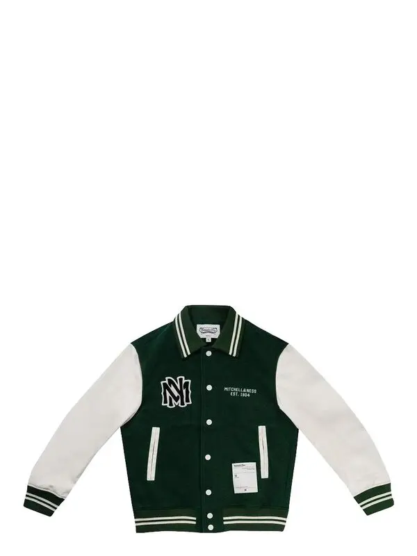 Mitchell & Ness Varsity Baseball Jacket - Green/white