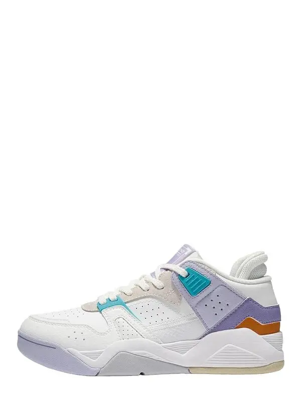 LI-NING Retro Basketball Sneakers - White/purple/blue