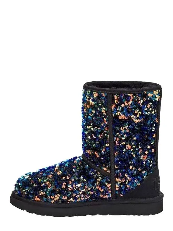 UGG Classic Short Stellar Sequin Boots - Black