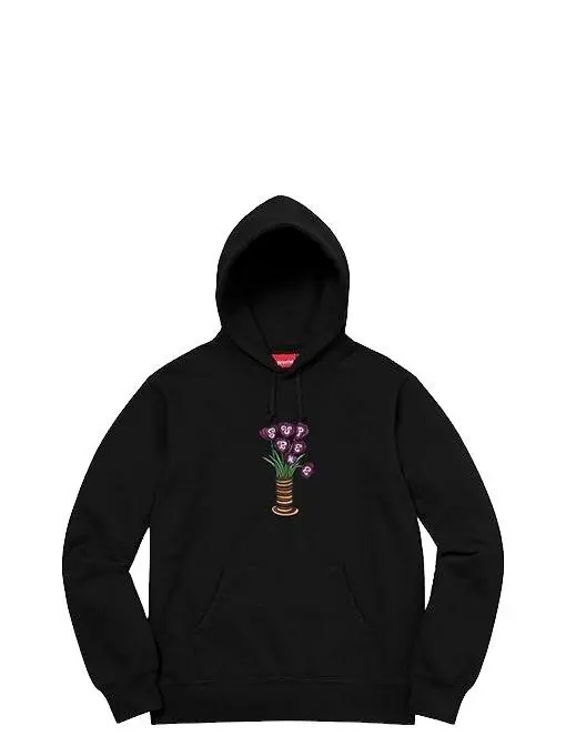 Supreme Flowers Hooded Sweatshirt - Black