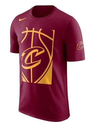 Nike 2018 Nba Cleveland Cavaliers Basketball Casual Short Sleeve - Wine Red