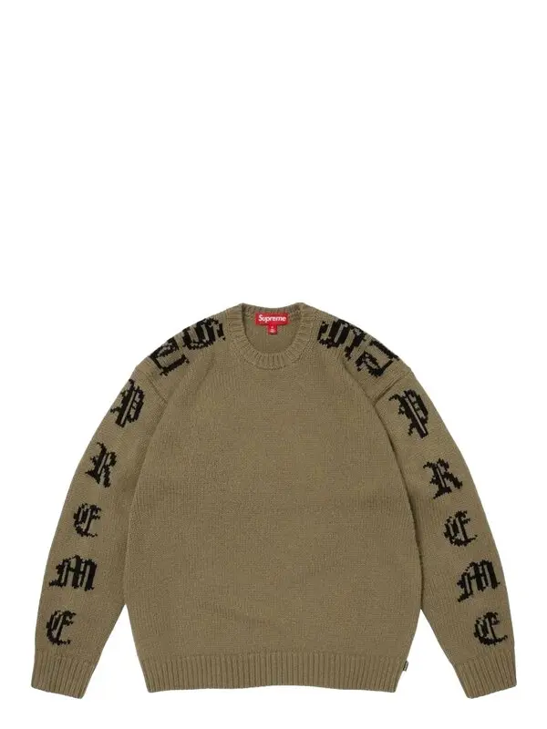 Supreme Old English Sleeve Sweater - Olive
