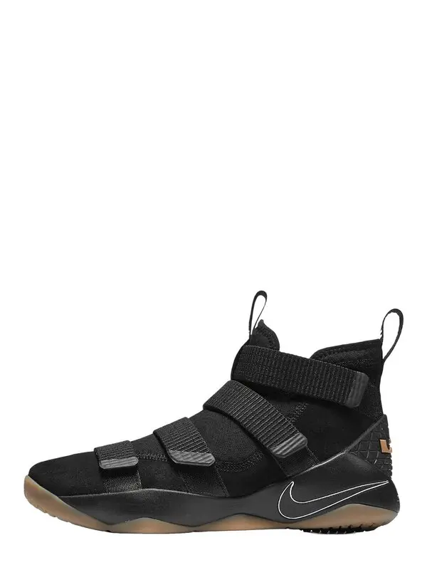 Nike Lebron Soldier 11 Gum High Top Sneakers - Black