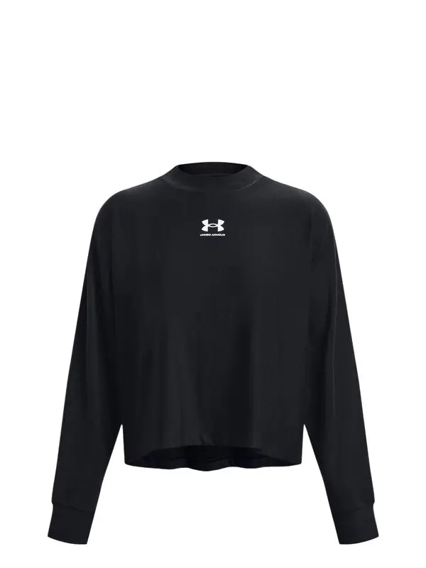 Under Armour Logo Rival Terry Oversized Crew - Black