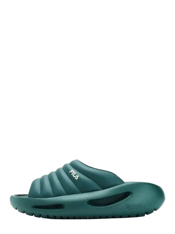 FILA Quilted Slide Sandals - Green