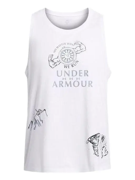 Under Armour We Run Graphic Tank Top - White