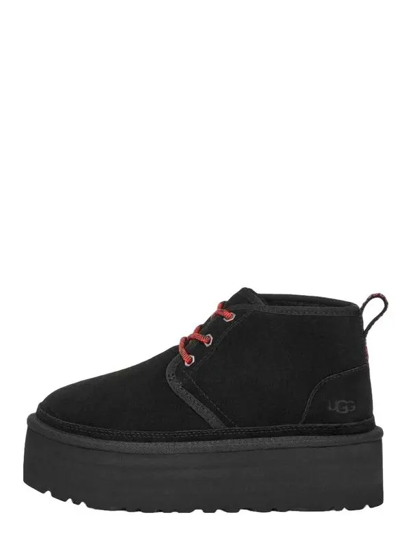 UGG Neumel Heritage Platform Lace Up Ankle Boots - Black