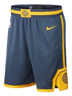 Nike Nba Golden State Warriors Swingman City Edition Shorts - Blueyellow