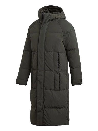 Adidas Hooded Padded Down Jacket - Dark Brown