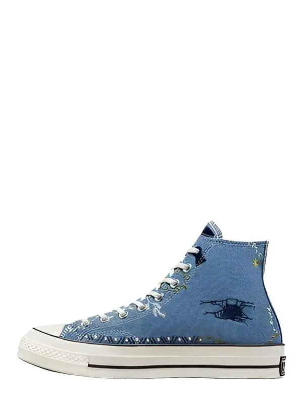 CONVERSE Chuck 70 Hi Cowboy Embroidery Sneakers - Light Blue/multi/egret