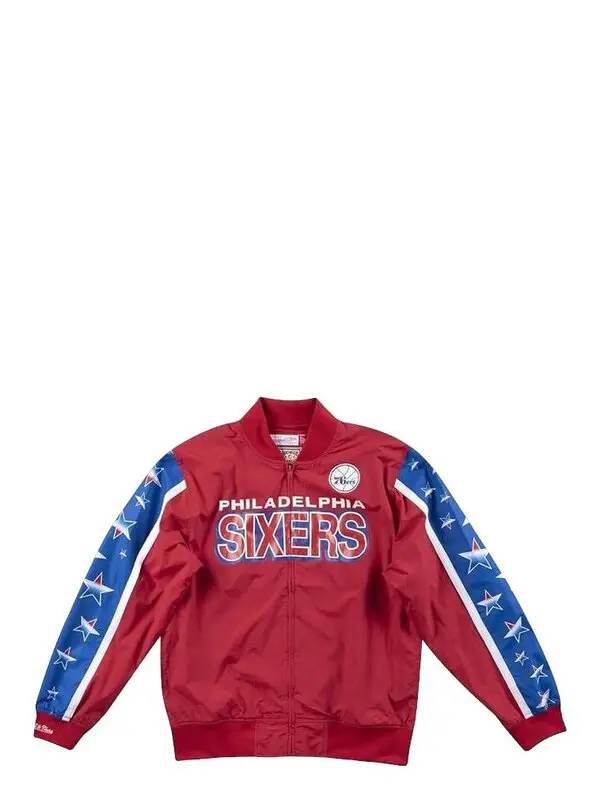Mitchell & Ness X Nba Philadelphia 76ers Hook Warm Up Jacket - Red/blue