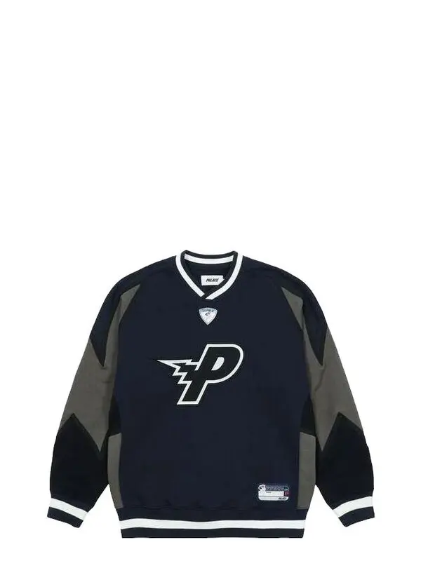 PALACE X Salomon Fw21 Bolt Crew Sweater - Black/olive Green