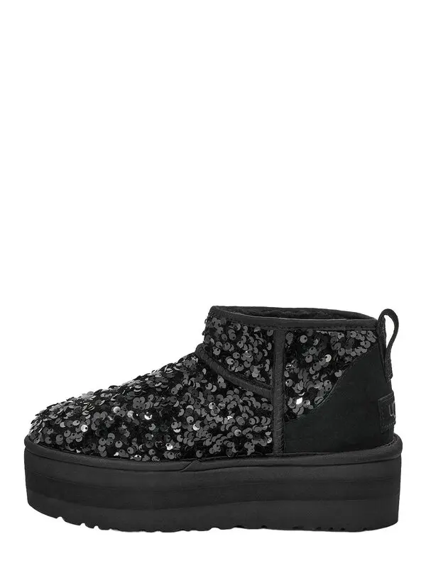 UGG Ultra Mini Chunky Sequin Boots - Black