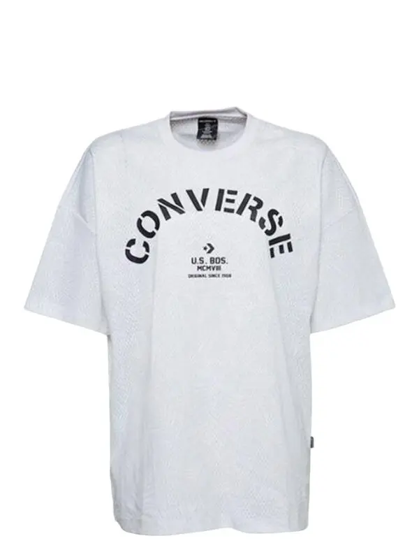 CONVERSE Areca Palm Mesh Boxy T-shirt - White/black