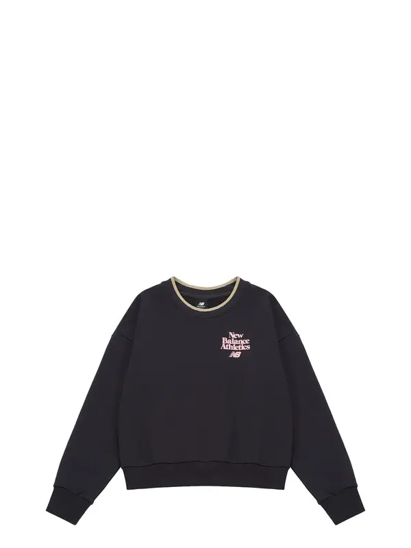 NEW BALANCE Athletics 70s Crewneck Sweatshirt - Black/pink
