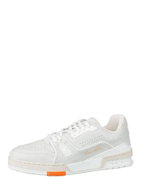 LOUIS VUITTON Trainer Sneakers - White/orange