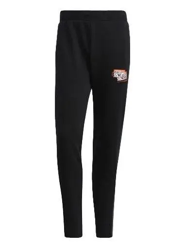 Adidas Ssfv5 Lw Tp Graffiti Printing Stripe Knit Sports Pants - Black