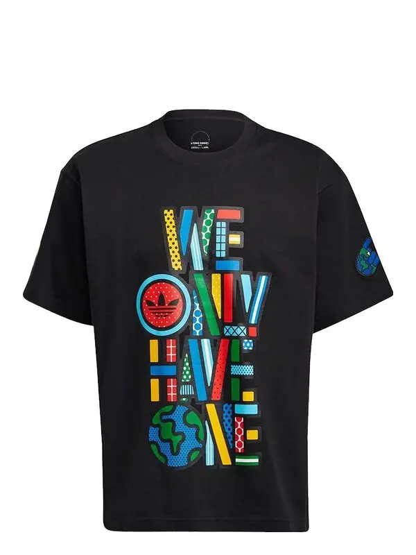Adidas Originals Artist Tee Ss Colours Letter Printing Causual Sports Male - Black