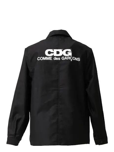 Comme Des Garçons Cdg Logo Coach Jacket - Black
