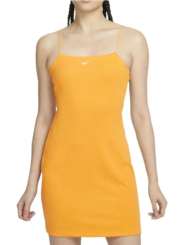 Nike Chill Knit Ribbed Mini Dress - Yellow