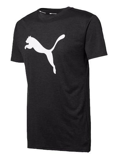 PUMA Logo Printed Short Sleeve Tee - Black