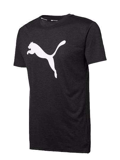 PUMA Logo Printed Short Sleeve Tee - Black