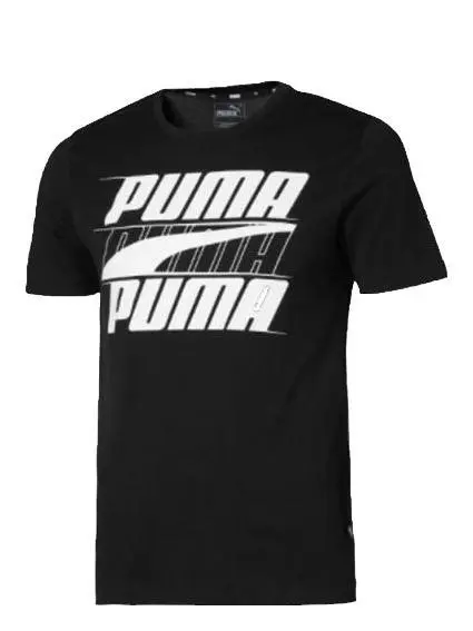 PUMA Round Neck Short Sleeve Rebel Basic - Black