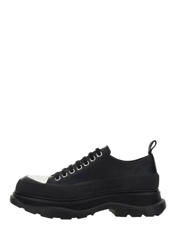 Alexander McQueen Tread Slick Lace-up Shoes With Cap Toe - Black