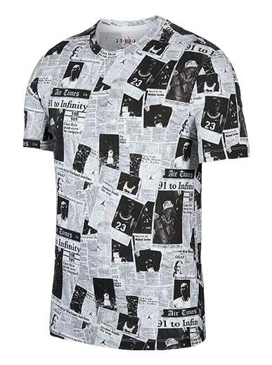 JORDAN Rivals Full Print Sports Round Neck Short Sleeve - Gray