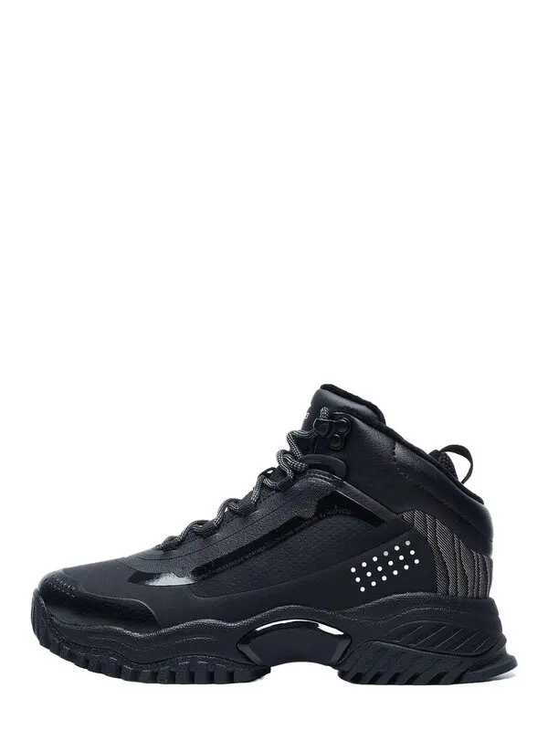 LI-NING Conqueror Lite Winter Warm Fleece High-top Sneakers - Black