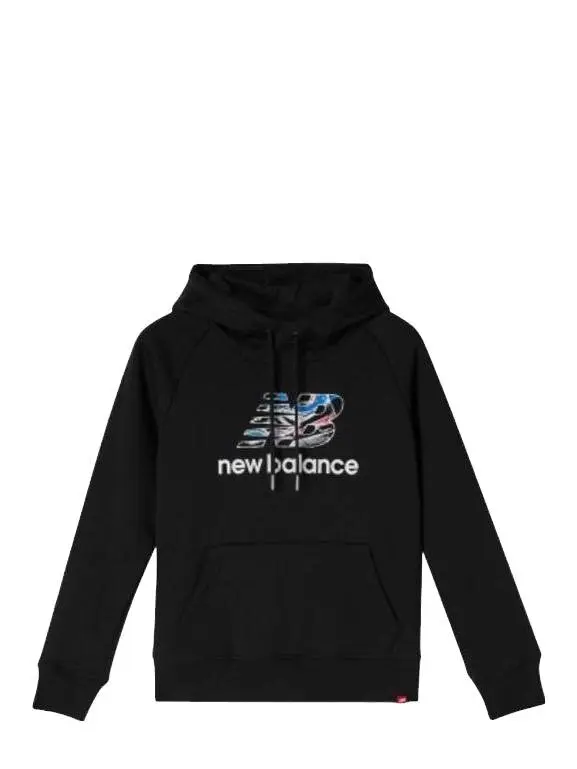 NEW BALANCE Logo Print Hoodie - Black