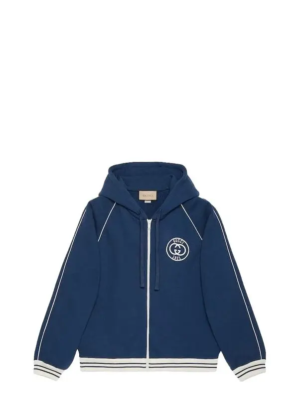 Gucci Cotton Jersey Sweatshirt With Patch - Blue