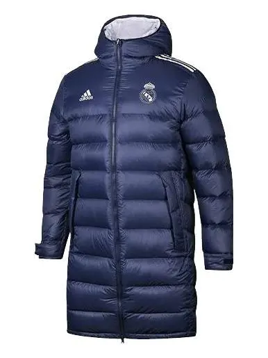 Adidas Real Madrid Down Puffer Jacket - Dark Blue