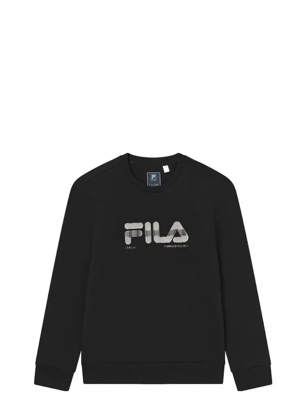 FILA Core Design Museum Denmark White Line Pullover Sweater - Black