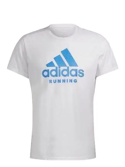 Adidas Run Logo Tee M Logo Printing Round Neck Short Sleeve White - Default Color