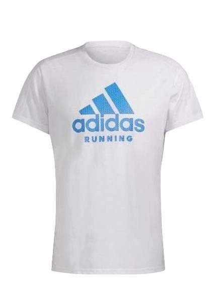 Adidas Run Logo Tee M Logo Printing Round Neck Short Sleeve White - Default Color