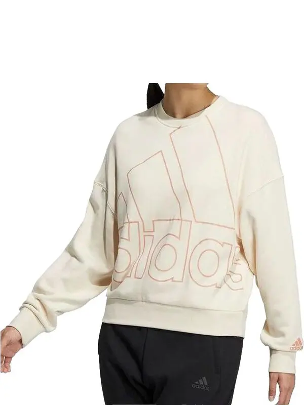 Adidas Big Logo Printing Casual Sweater - White