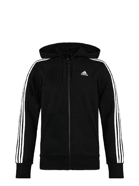 Adidas 3-stripes Fleece Hoodie - Black
