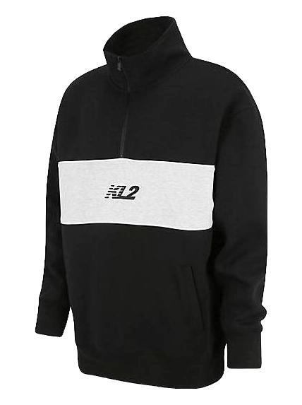 NEW BALANCE Klawset 1/4 Zip Rugby Top - Black/white