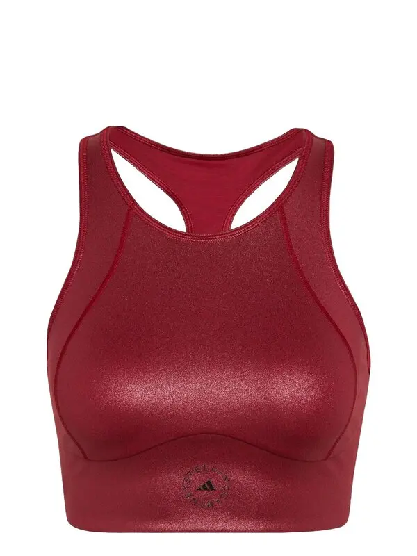 Adidas By Stella Mccartney Shiny Training Crop Top - Copper