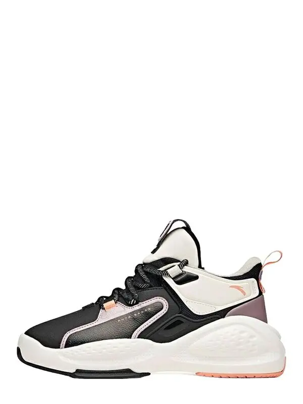 ANTA Overbearing Mid-top Sneakers - Black/white/pink