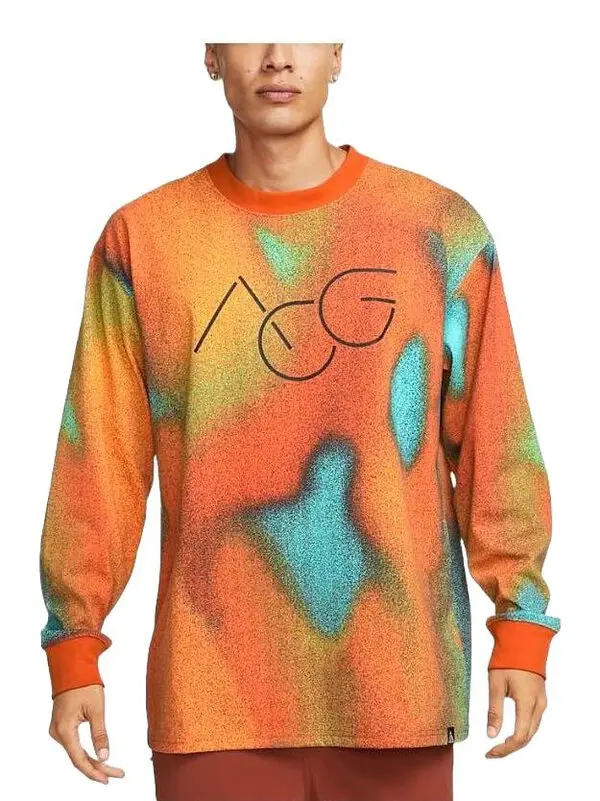 Nike X Allover Print Long-sleeve Tee 'tour Yellow - Orange