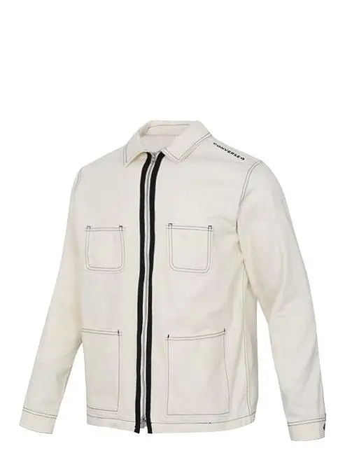 CONVERSE Long Sleeve Jacket With Zip Closure And Pocket Detail - White