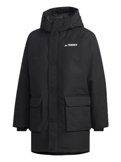 Adidas Xplr Dwn Hooded Down Jacket - Black