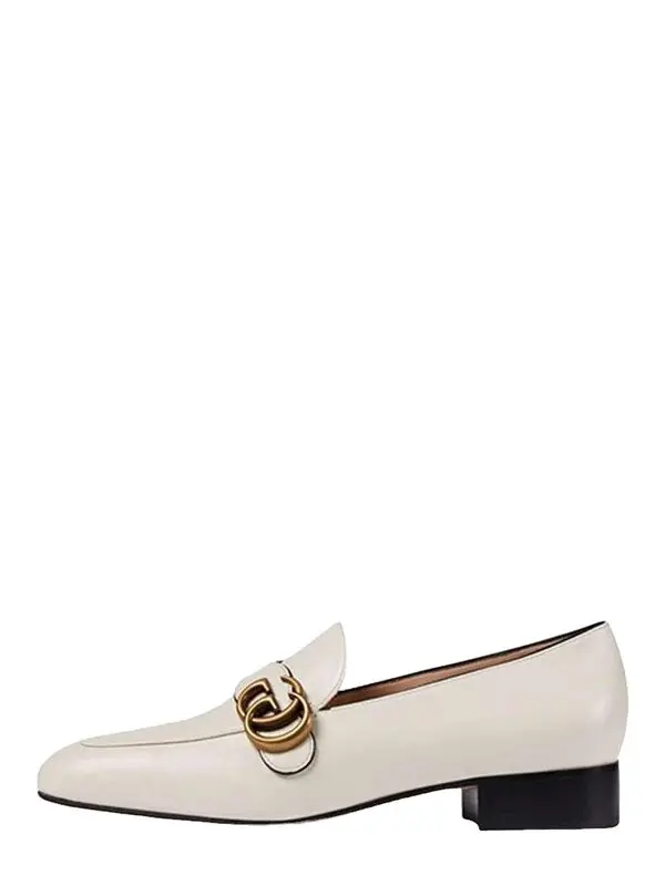 Gucci Double G Leather Loafers - White