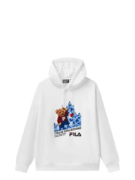 FILA Loose Sports Pullover Hooded Long Sleeve - White