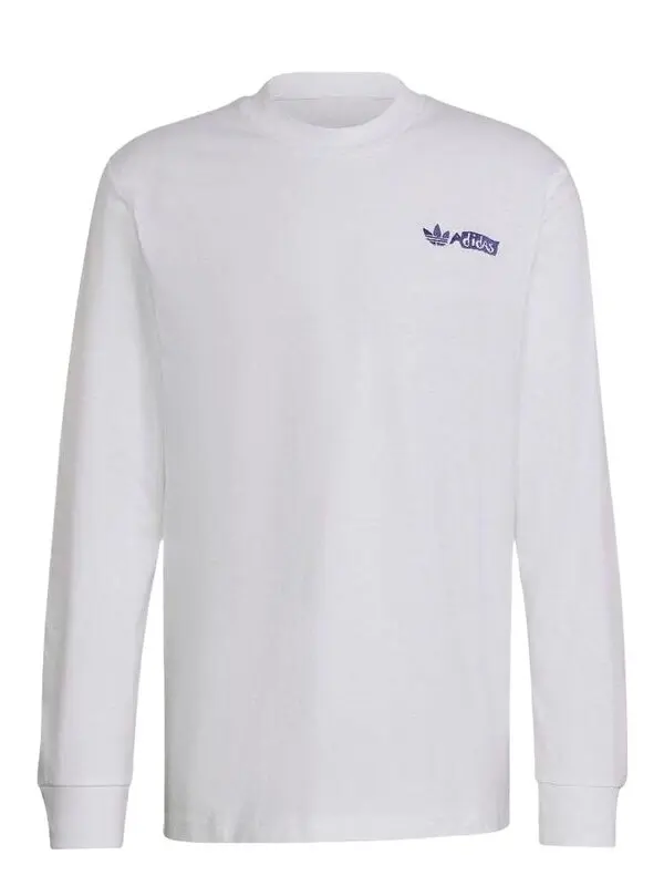 Adidas Originals Casual Solid Color Back Large Long Sleeves White - Multi-color