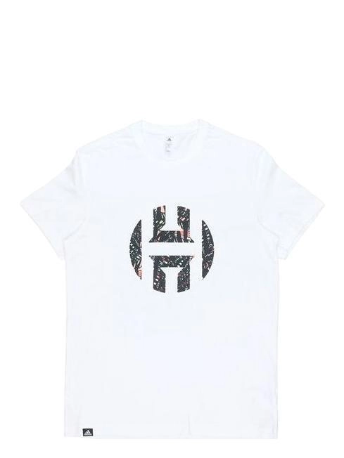 Adidas Harden Logo Tee Basketball Sports Short-sleeve Tee - White