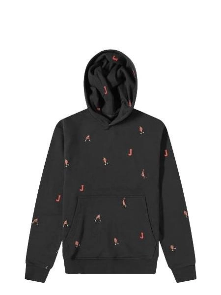 JORDAN Air Version Logo Printed Hoodie - Black