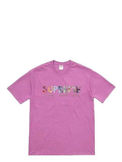 Supreme Ss18 Rocks Tee Light Purple Logo Tee - Lavender